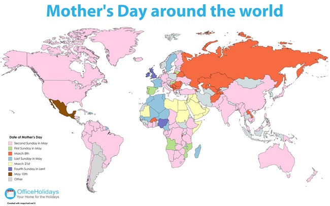 Mother's Day is celebrated differently in different countries of the world.