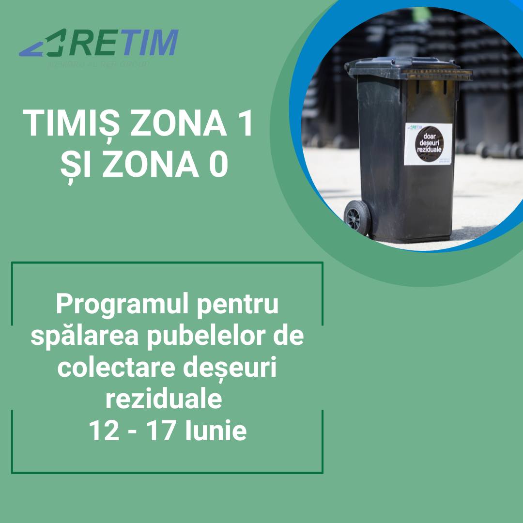 Pubelele de colectare a deșeurilor reziduale, spălate de RETIM. Vezi ...