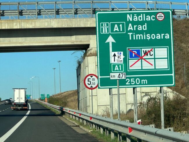 Parcări de pe A1 din Timiș, închise până în 2024