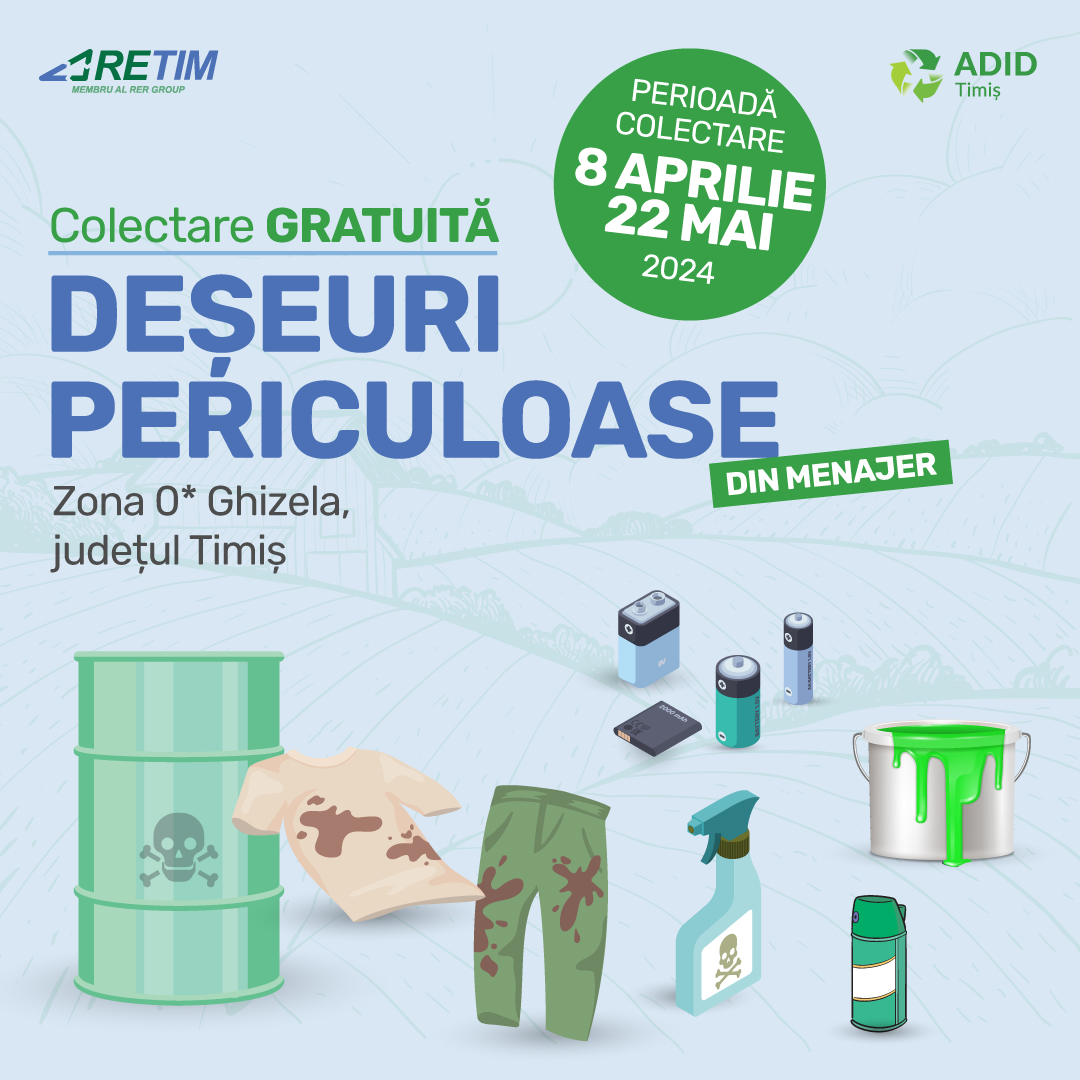 RETIM, campanie de colectare a deșeurilor periculoase în Zona 0 Ghizela ...