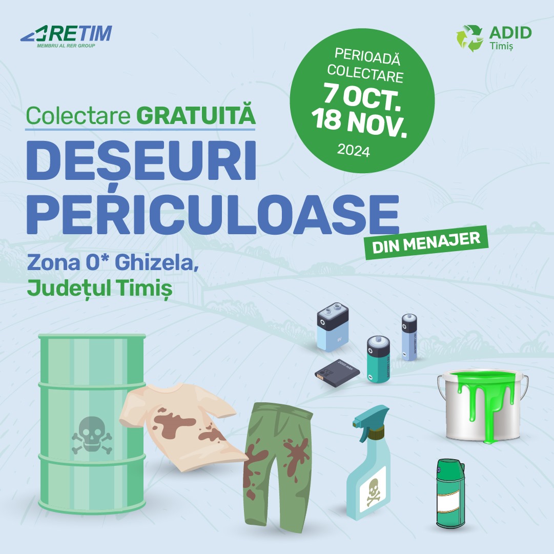 În Timiș, RETIM colectează gratuit deșeurile periculoase din menajer ...